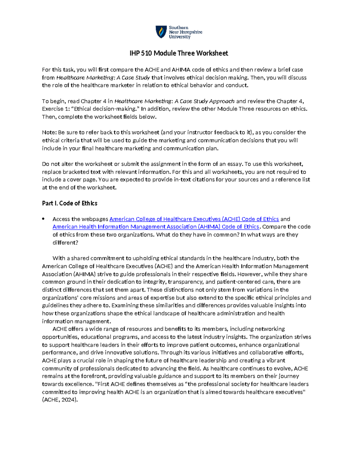 LTW IHP 510 Module Three Worksheet - IHP 510 Module Three Worksheet For ...