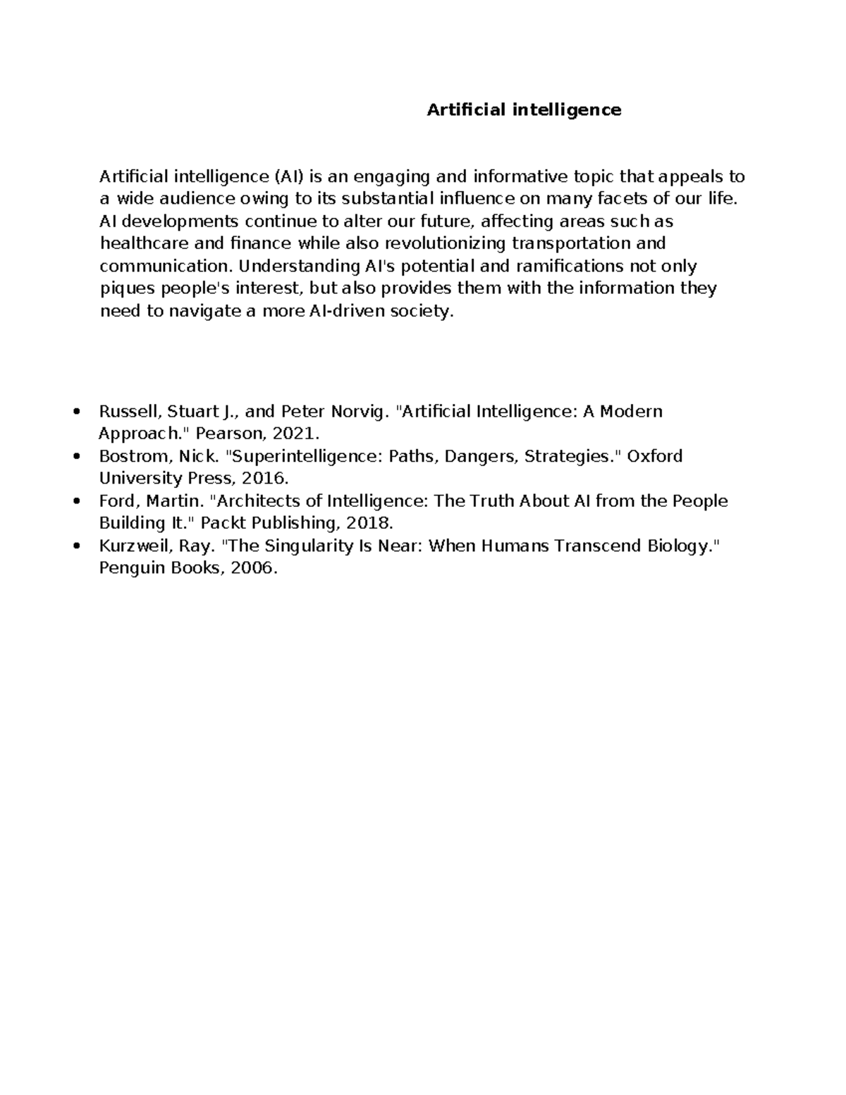 Artificial intelligence - Artificial intelligence Artificial ...