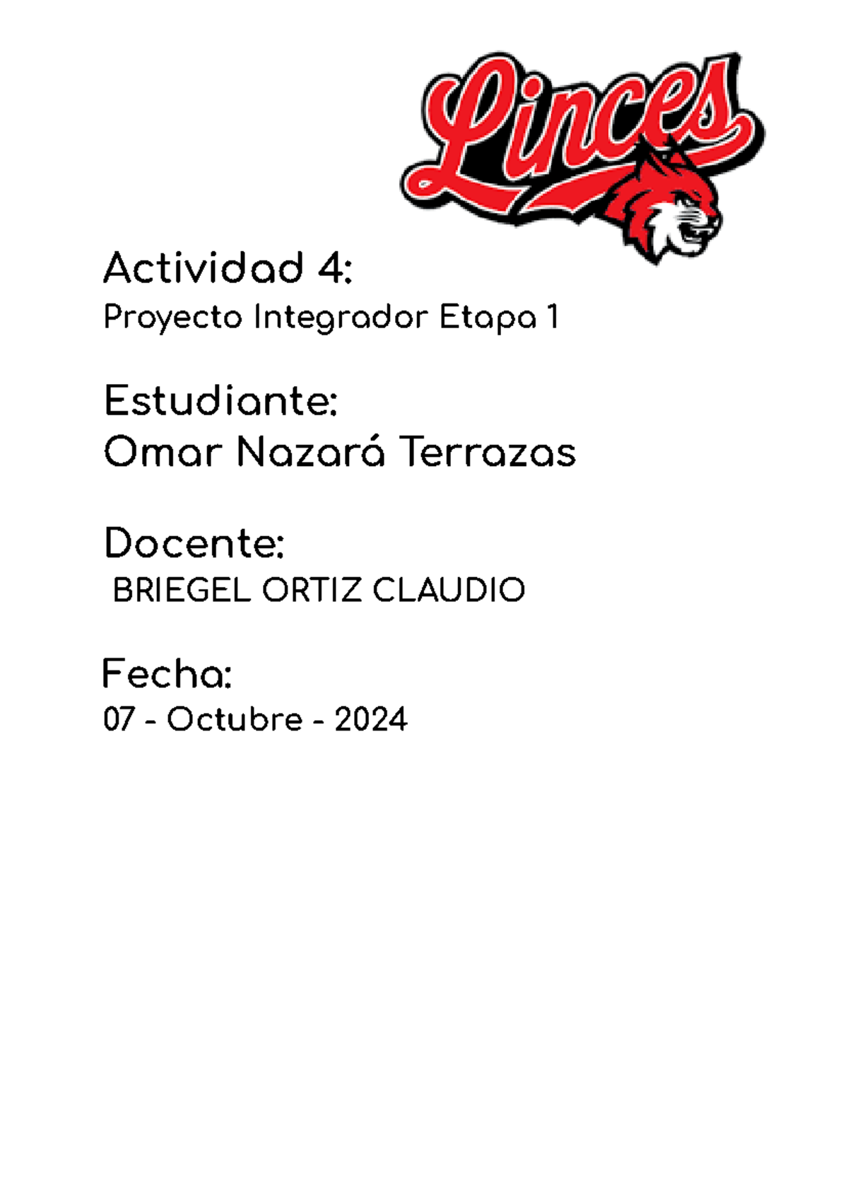 ACT4 ONT - mnmnm - Actividad 4: Proyecto Integrador Etapa 1 Estudiante ...