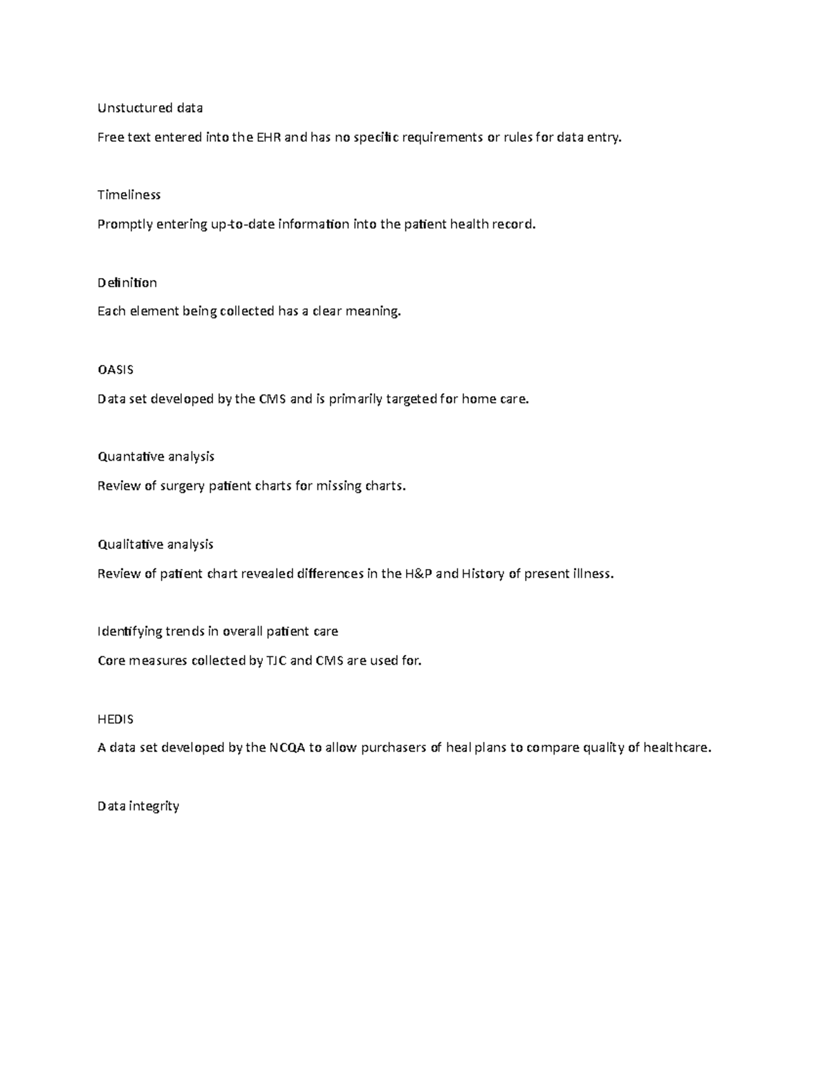 Management Info Systems Ism 6021 Lecture Notes 6 Unstuctured Data Free Text Entered Into The