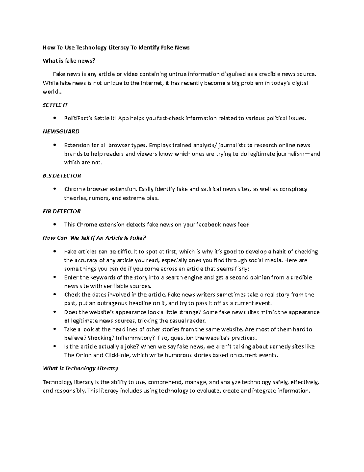 HOW TO USE Technology TO Identify FAKE NEWS - How To Use Technology ...