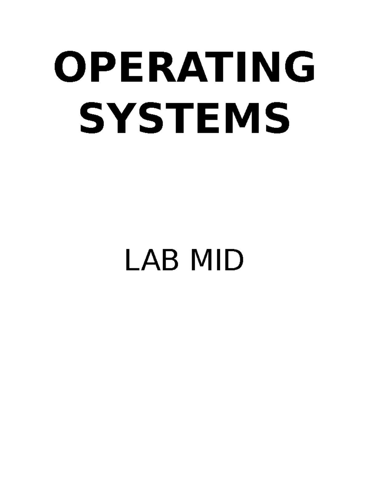 OS LAB MID - Operating Systems lab mid - OPERATING SYSTEMS LAB MID ...