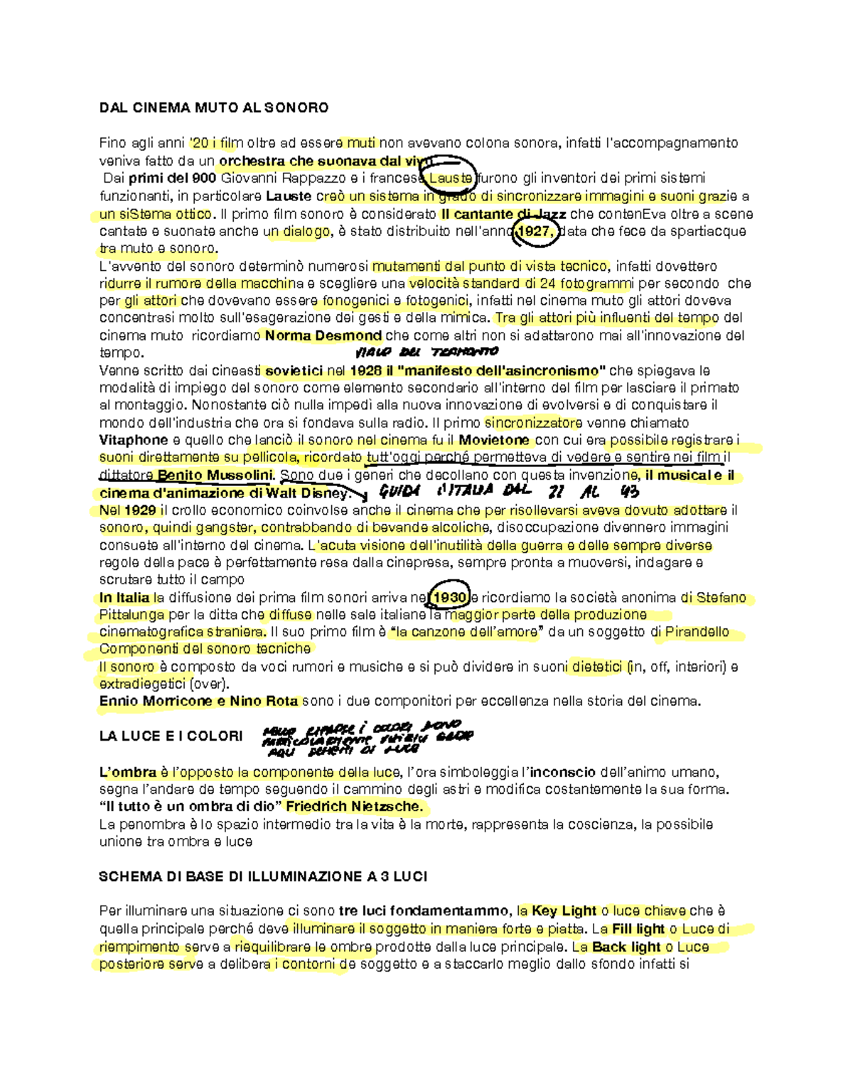 Multimediale esame - DAL CINEMA MUTO AL SONORO Fino agli anni '20 i film oltre ad essere muti ...