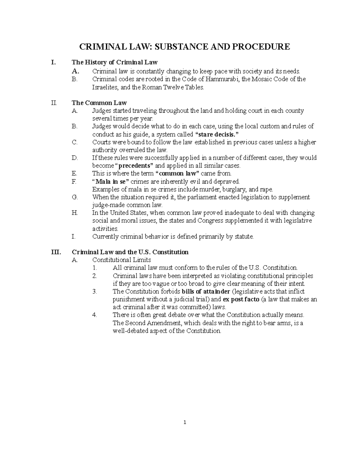 Criminal LAW Substance AND Procedure - CRIMINAL LAW: SUBSTANCE AND ...