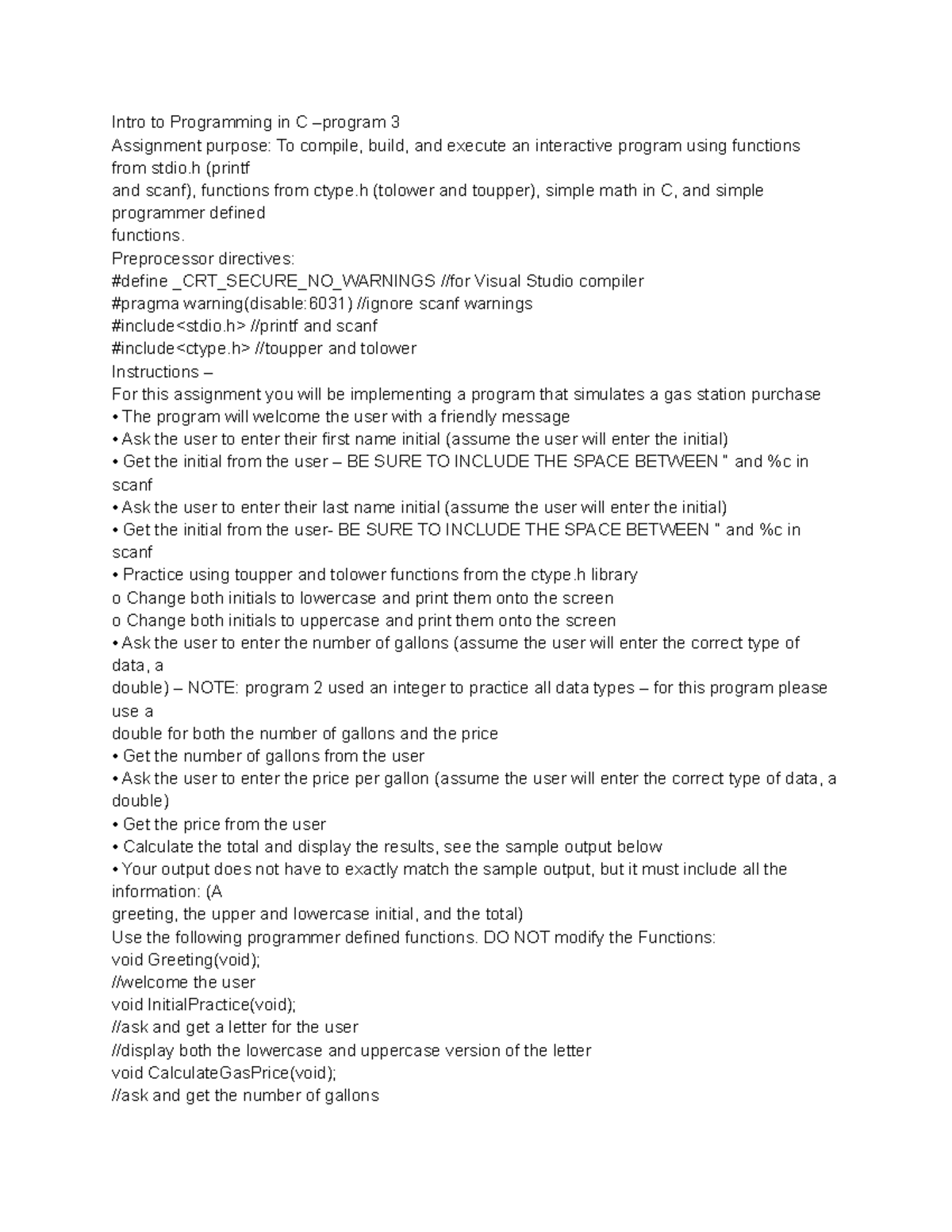 Intro to Programming in C –program 3 FAU - COP 2220 - FAU - Studocu