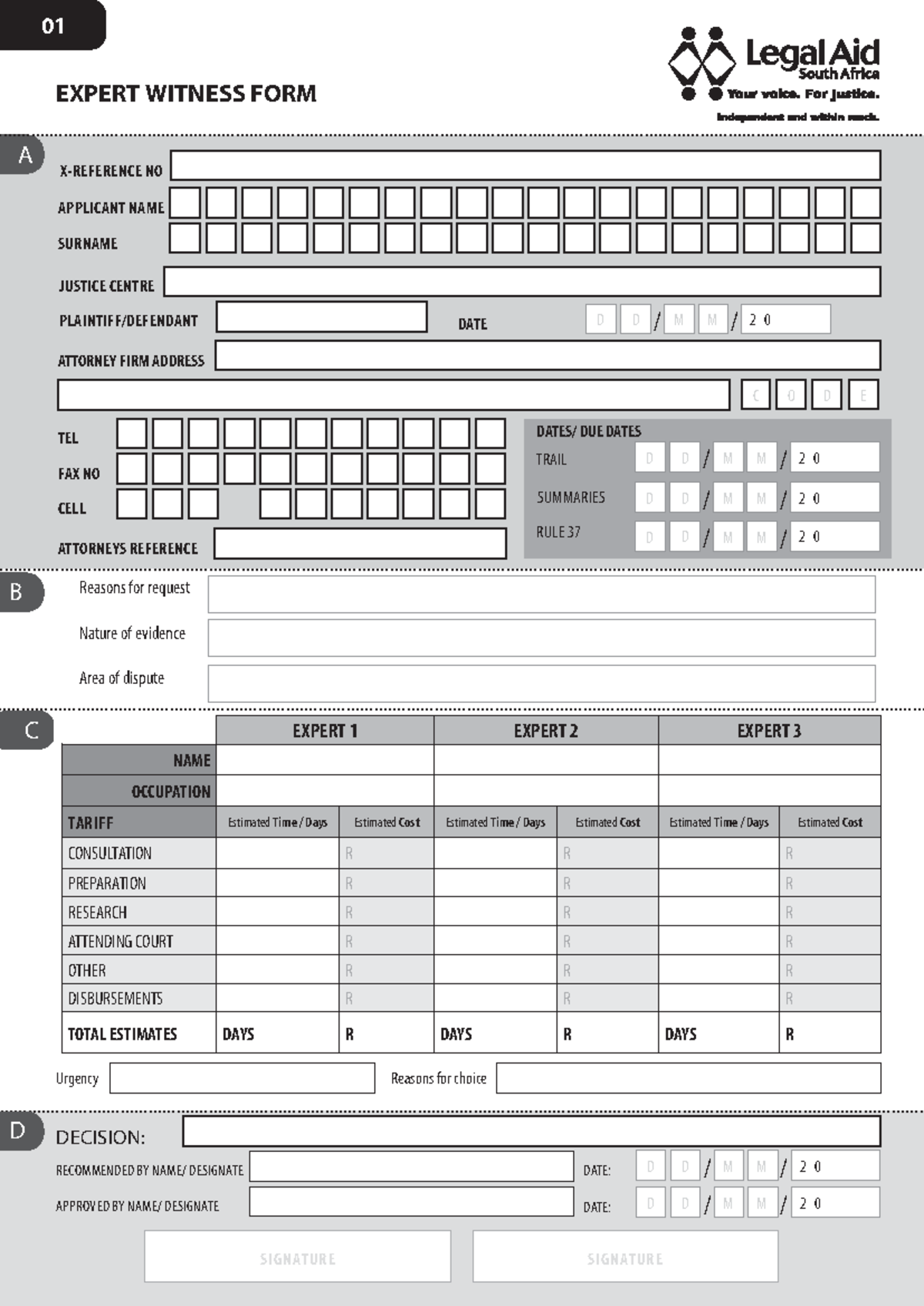 Expert-Witness-Form - Summary Litigating the South African Bill of ...
