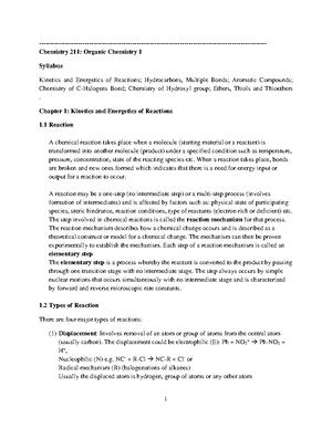 Chem 211 Organic Chemistry I - Chemistry 211: Organic Chemistry 1 ...