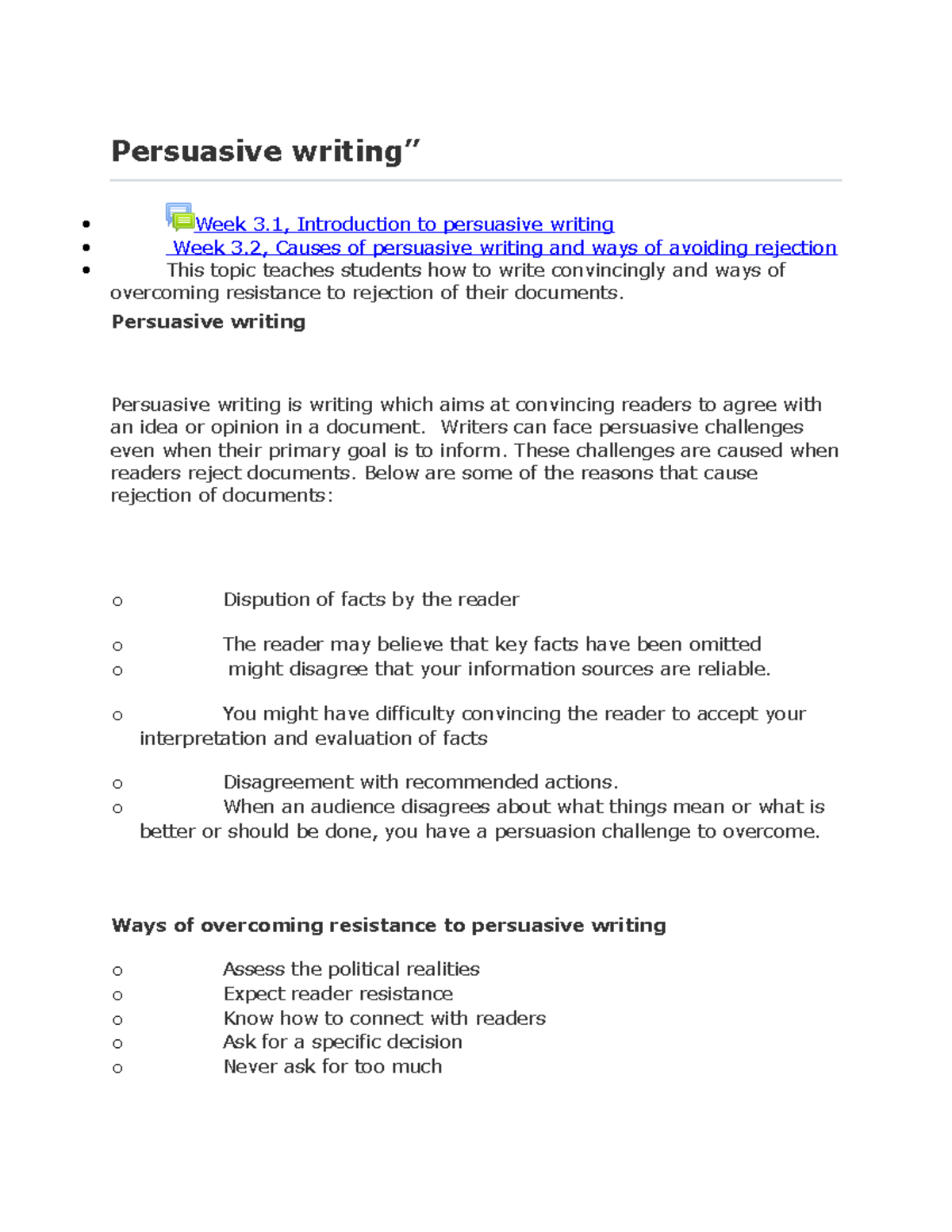 Persuasive writing - Persuasive writing Persuasive writing is writing ...