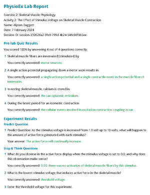 Physio Ex Exercise 2 Activity 7 - PhysioEx Lab Report Exercise 2 ...