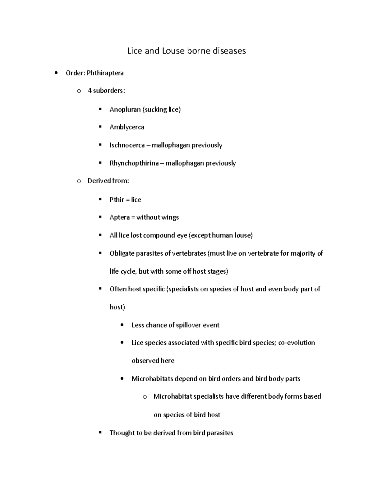 medical entomology notes lice borne diseases - Lice and Louse borne ...