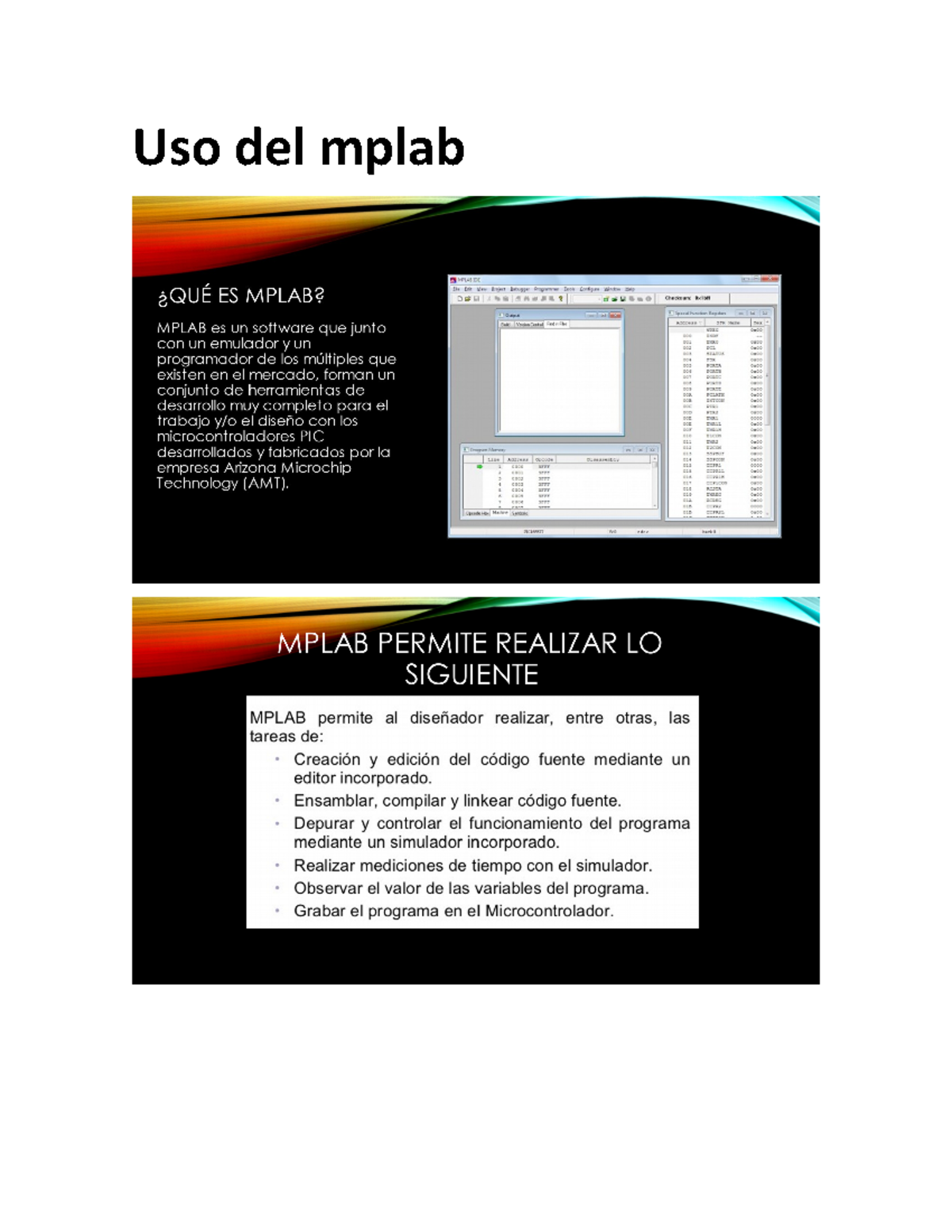 Uso del mplab - Microcontroladores - Studocu