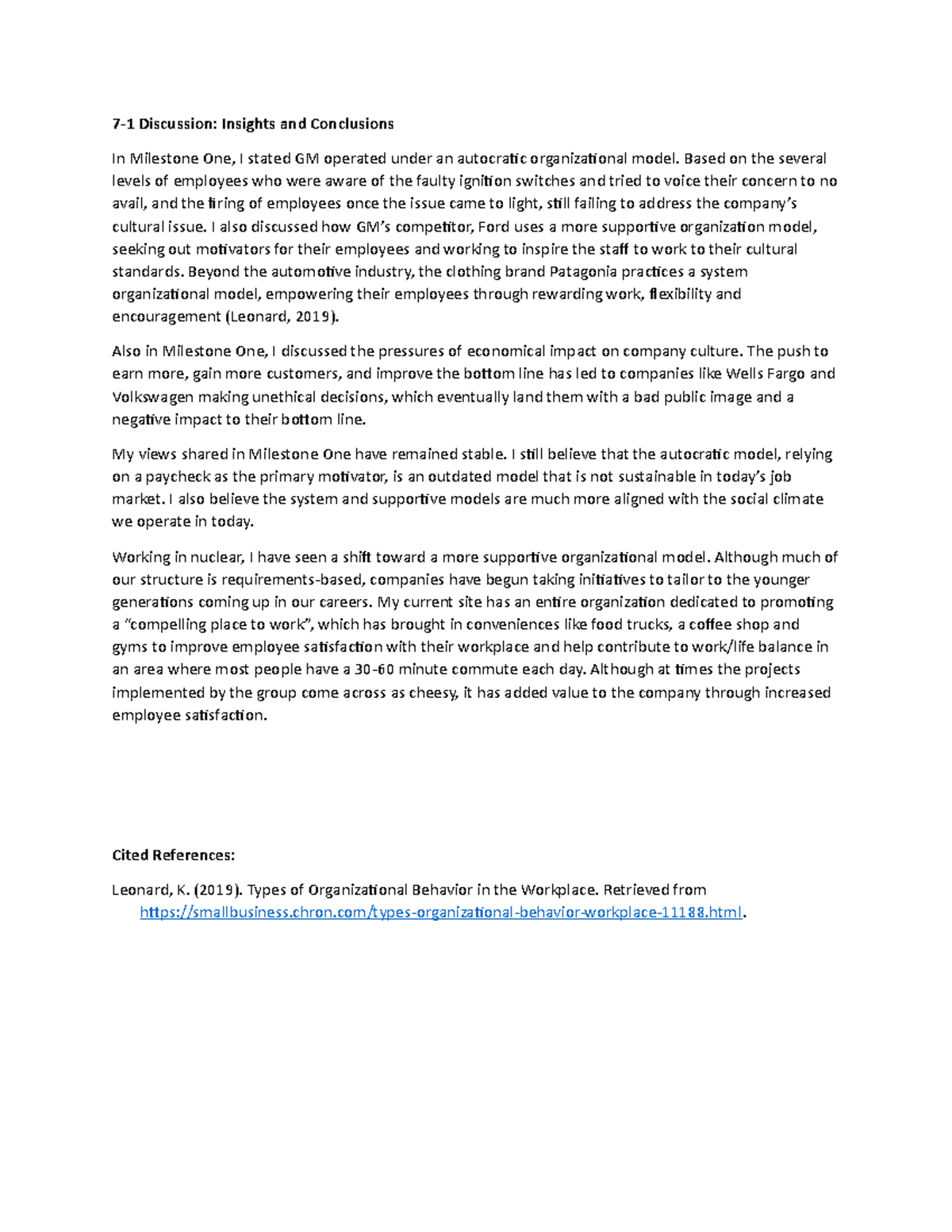 OL-342 Discussion 7 - Insights and Conclusions - 7-1 Discussion ...