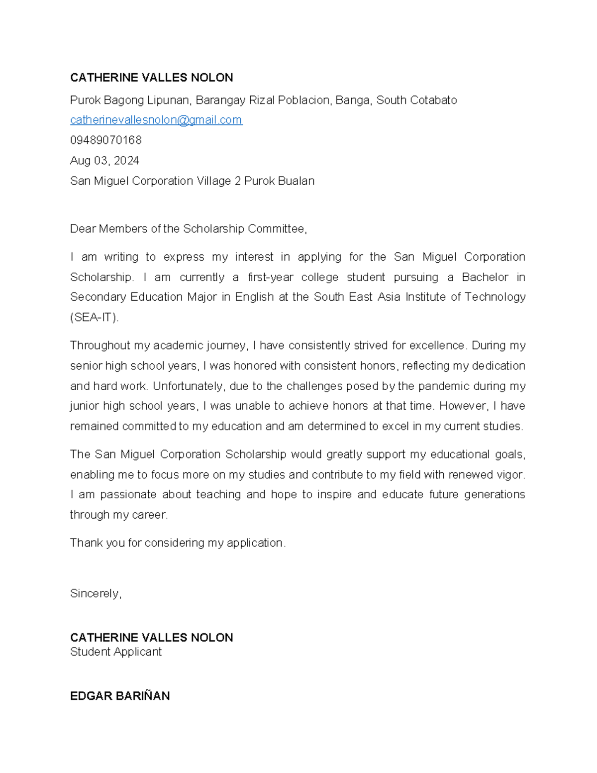 Intent-letter - Hopefully this will help you. - CATHERINE VALLES NOLON ...