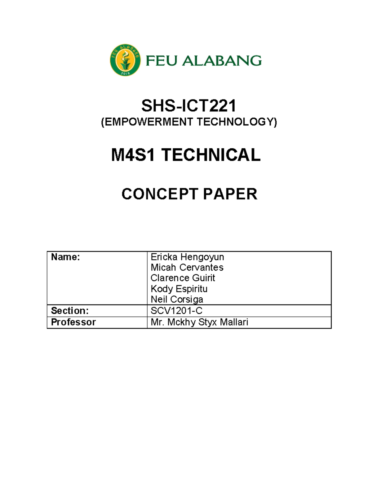 Fight for Light- Technical Writing, Concept paper in Emptech - SHS-ICT ...