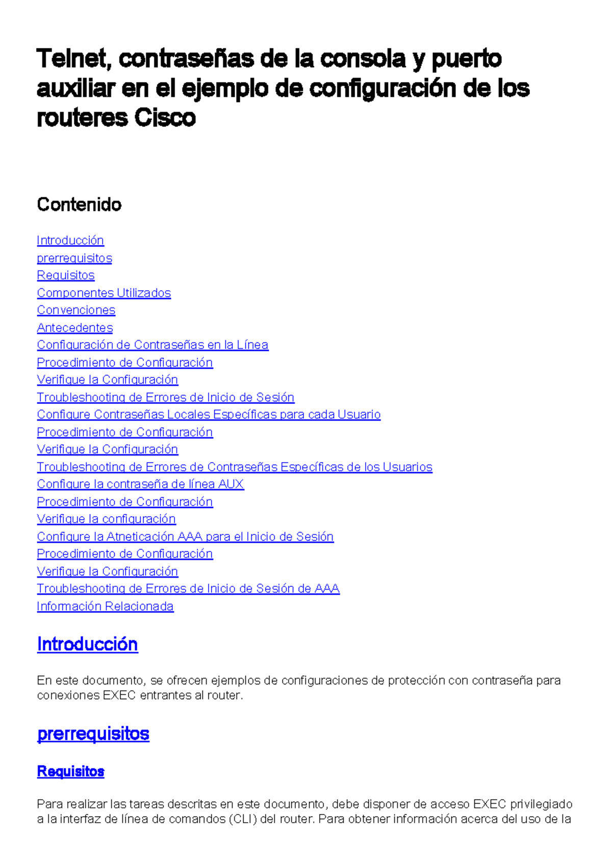 conf de password cisco - Telnet, contraseñas de la consola y puerto ...