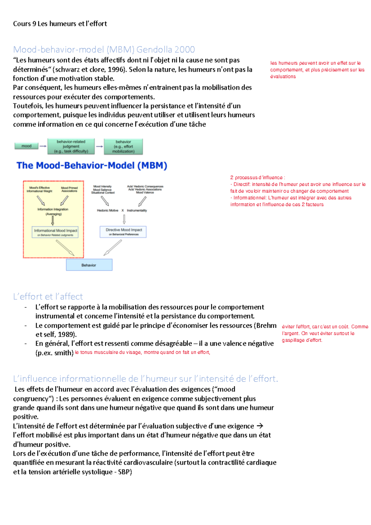 Cours 9 Les humeurs et l'effort - Cours 9 Les humeurs et l9effort Mood ...