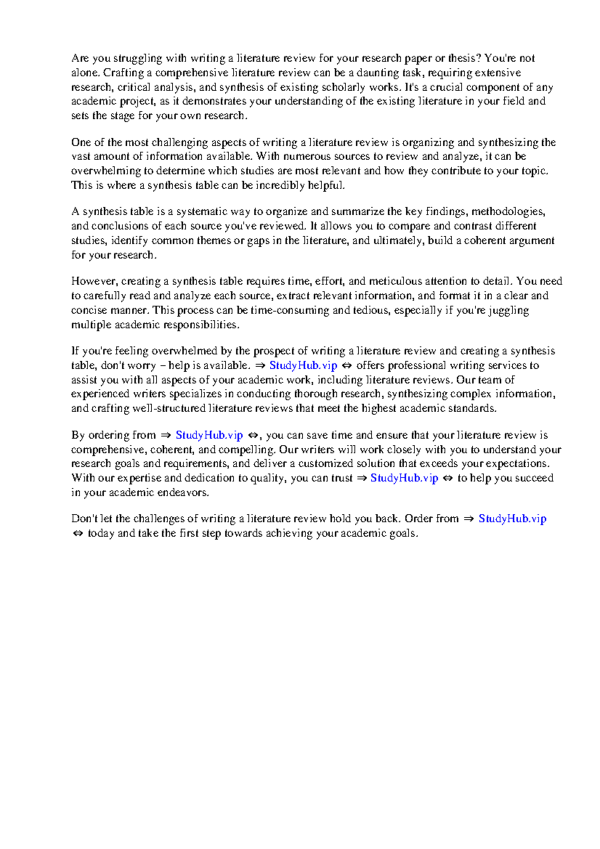 Synthesis Table For Literature Review - Are you struggling with writing ...