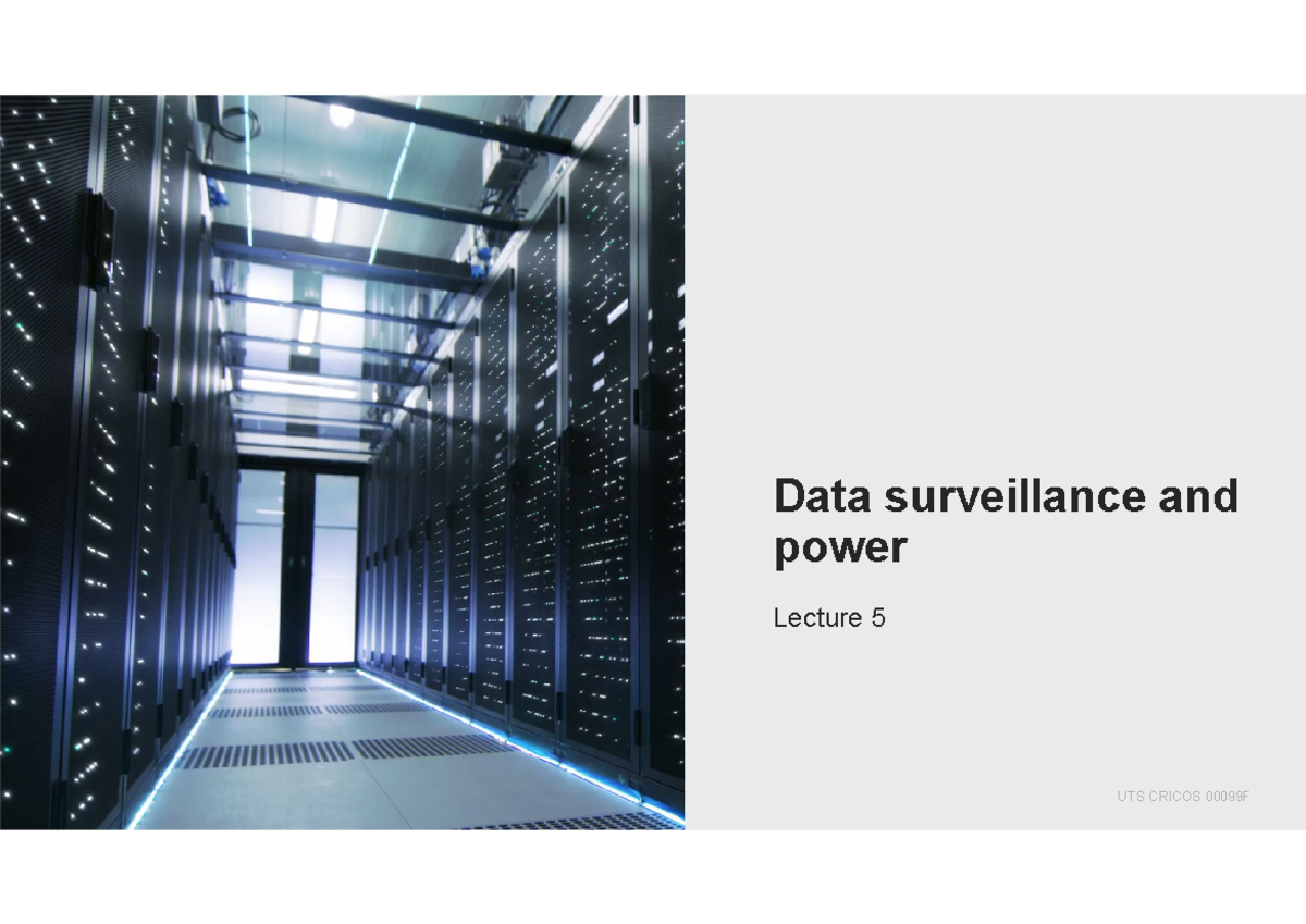 Data surveillance and power-1 - UTS CRICOS 00099F Data surveillance ...