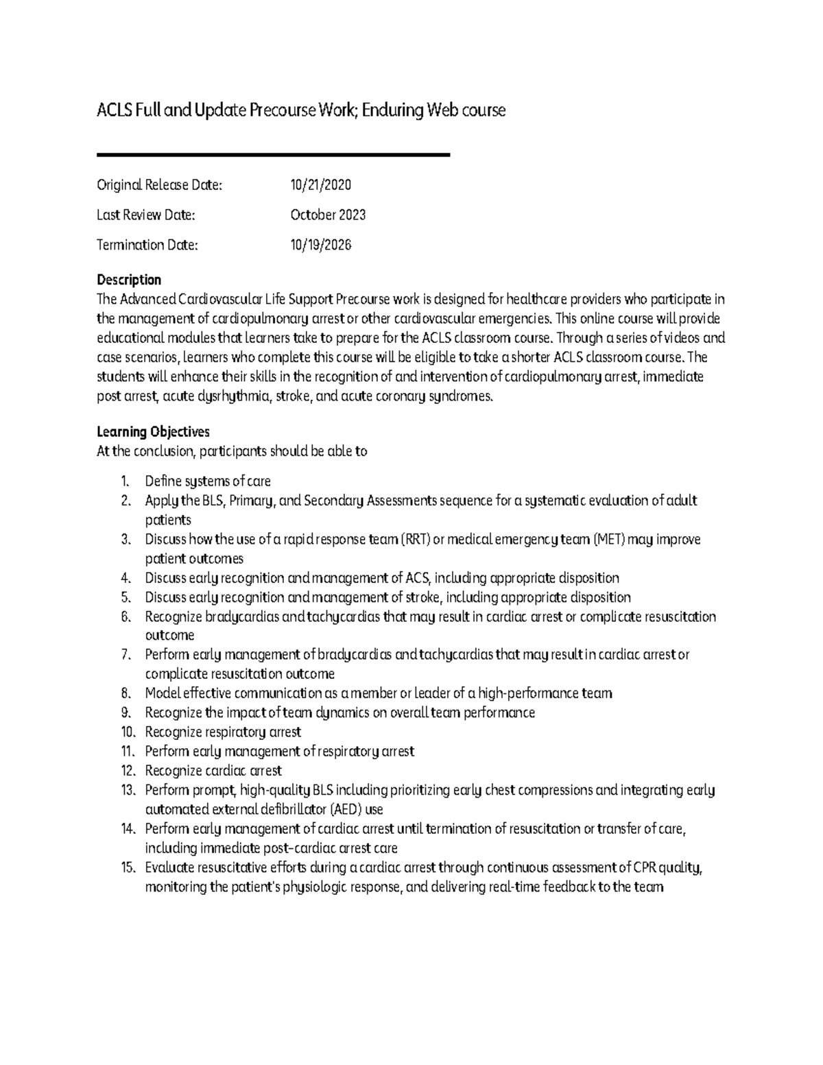 Inbound 5377432776912688381 - ACLS Full and Update Precourse Work; Enduring Web course Original ...