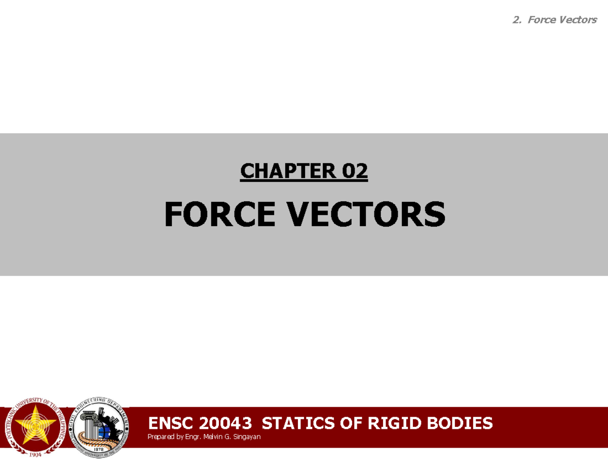 ENSC 2004 3 Statics Lec2 - Ch2 Force Vectors - Part 1 - CIEN 3144 ...