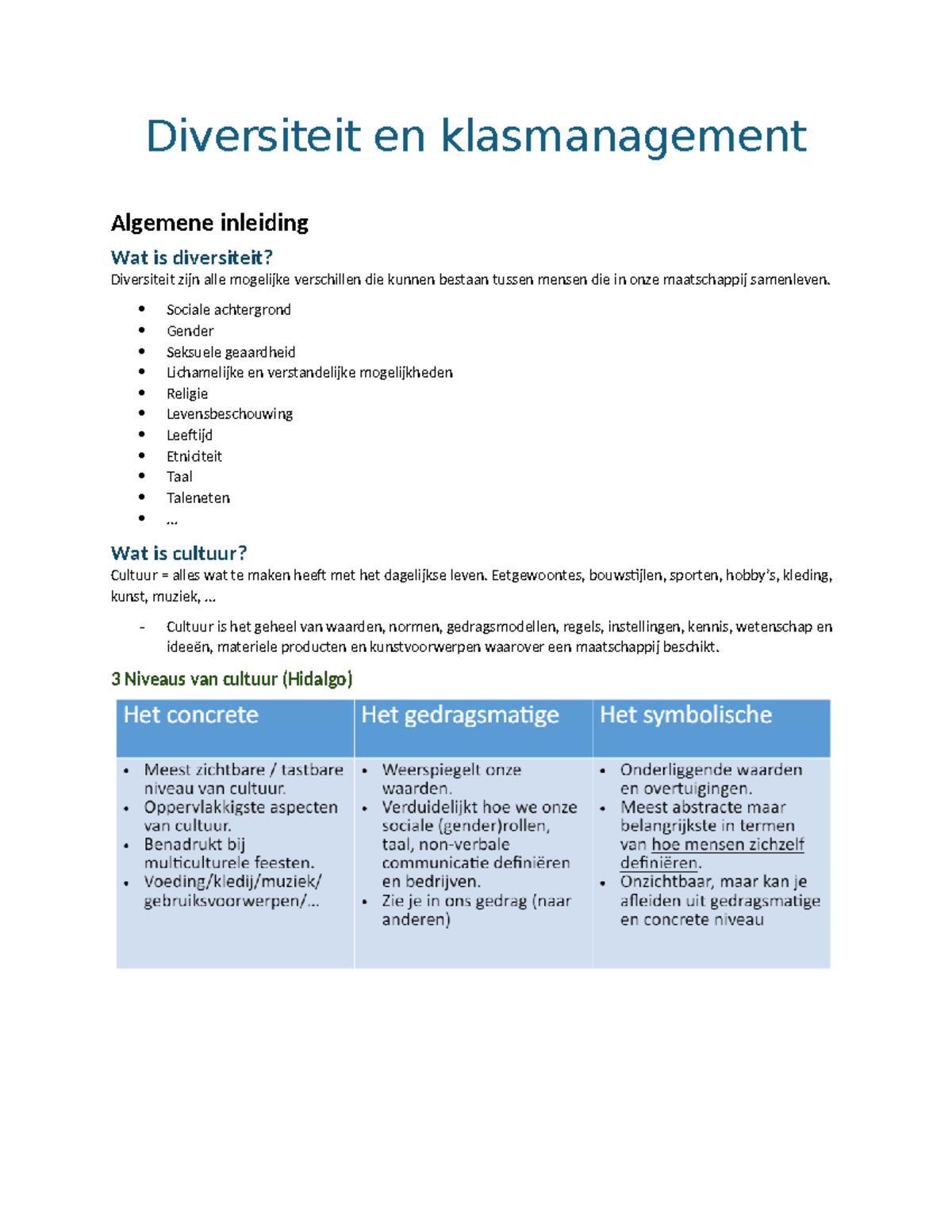 Diversiteit en klasmanagement - F0 - Diversiteit en klasmanagement Algemene inleiding Wat is ...