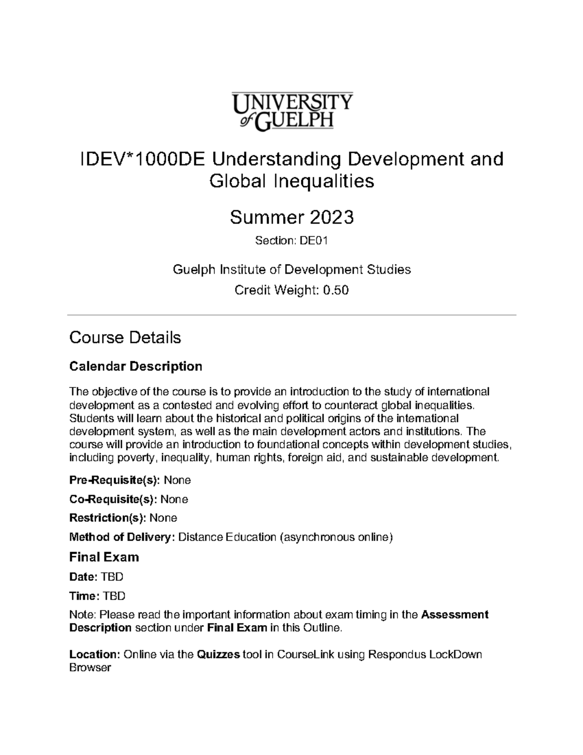 Outline IDEV1000 DE01 S23 LSneyd Short outline - IDEV*1000DE ...