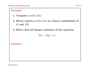 WTW 285 Lecture 10 (Doceri) - WTW 285 - WTW 285 Lecture 10 Group 1 WTW 285 Lecture 10 Group 1 ...