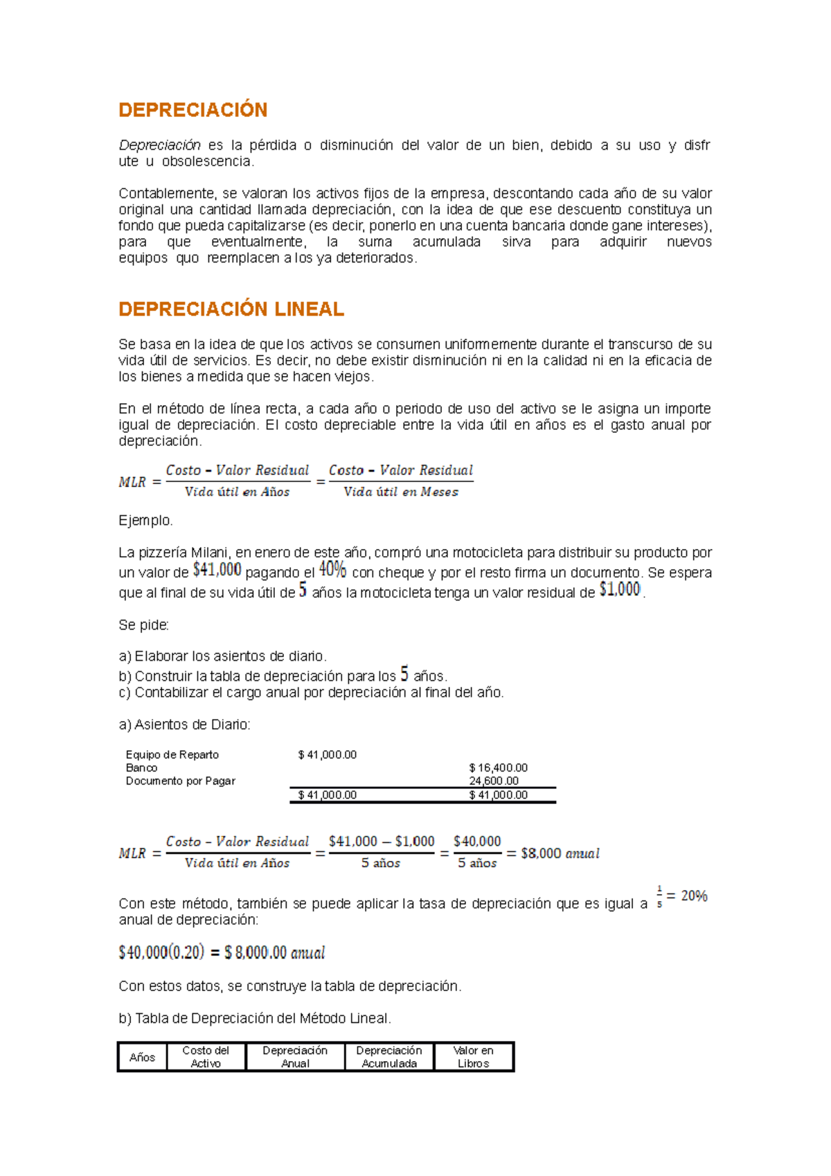 Depreciación - uwu - DEPRECIACIÓN Depreciación es la pérdida o ...