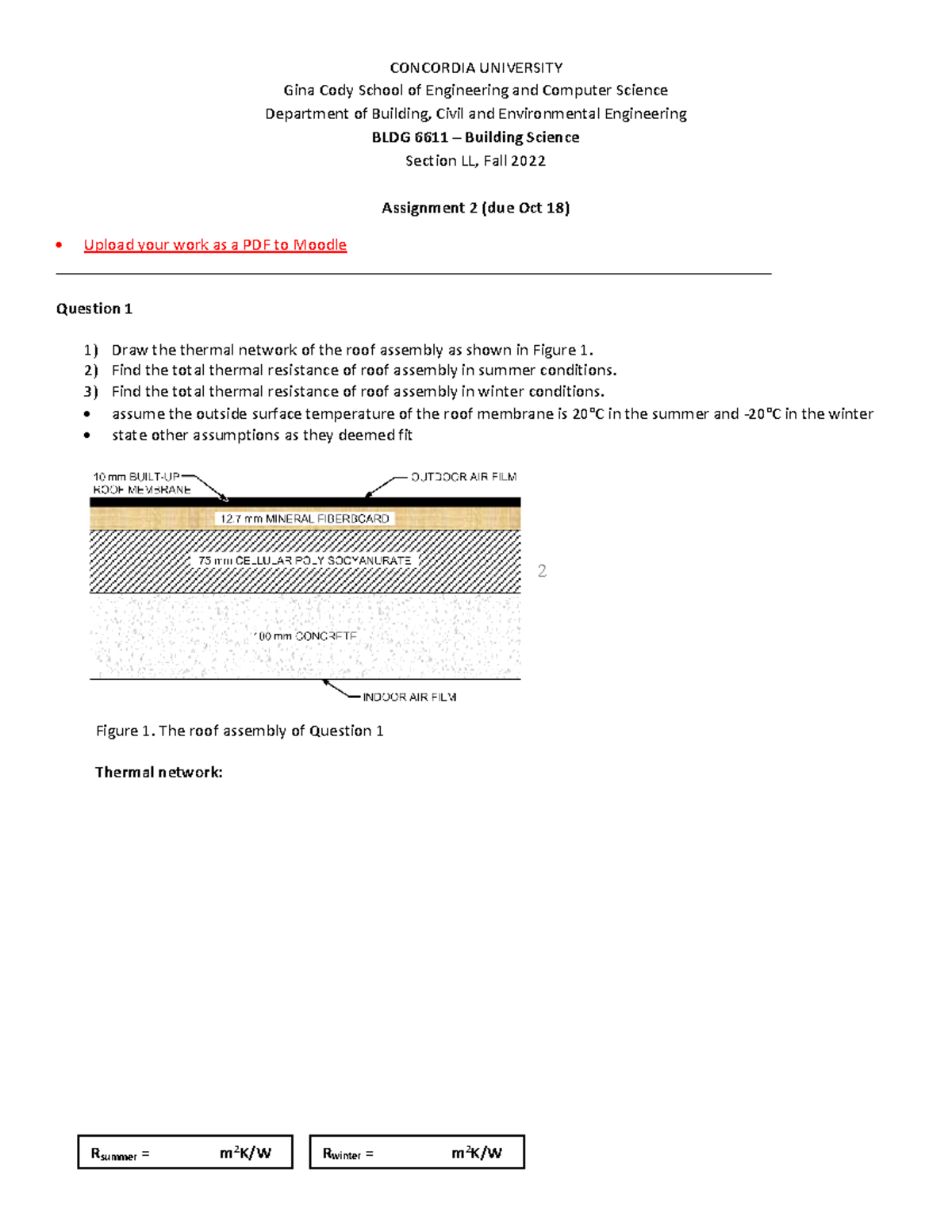 Assignment 2 Heat Transfer - CONCORDIA UNIVERSITY Gina Cody School of Engineering and Computer ...