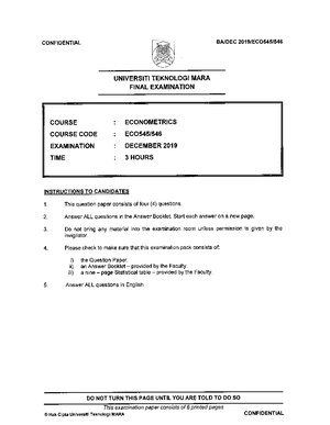 Dummy Variables Tutorial - Econometrics - Studocu