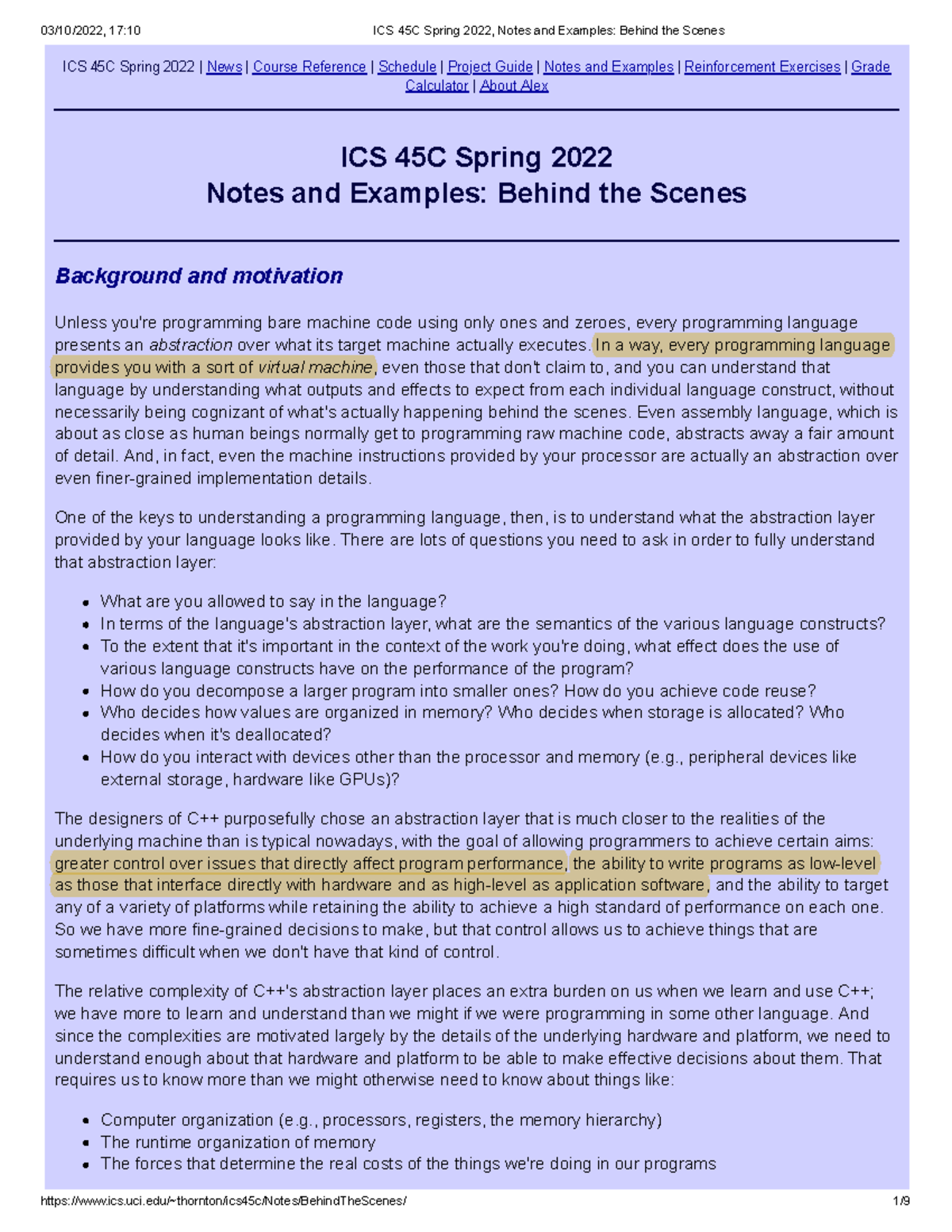 ICS 45C Spring 2022, Notes and Examples Behind the Scenes - ICS 45C ...
