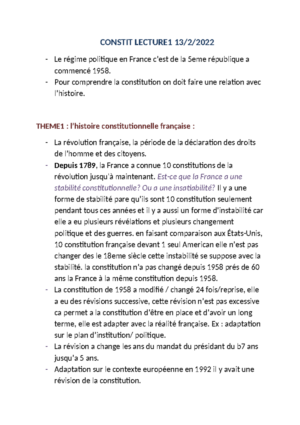 Constit L1 - le contenu de la DDHC Qu’est ce qu’ils contient ? Qu’est ...