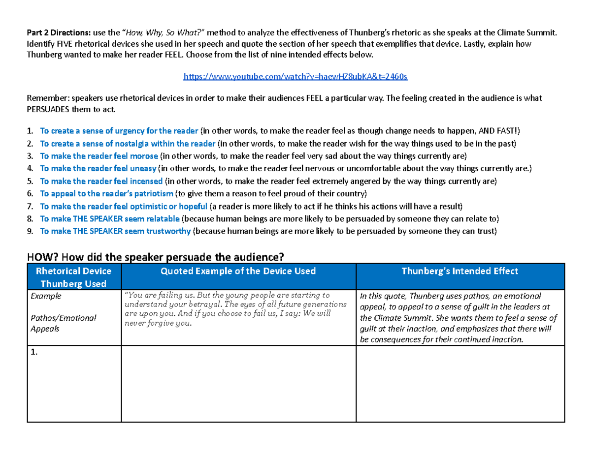 Persuasive Speech - asddas - Part 2 Directions: use the “How, Why, So ...