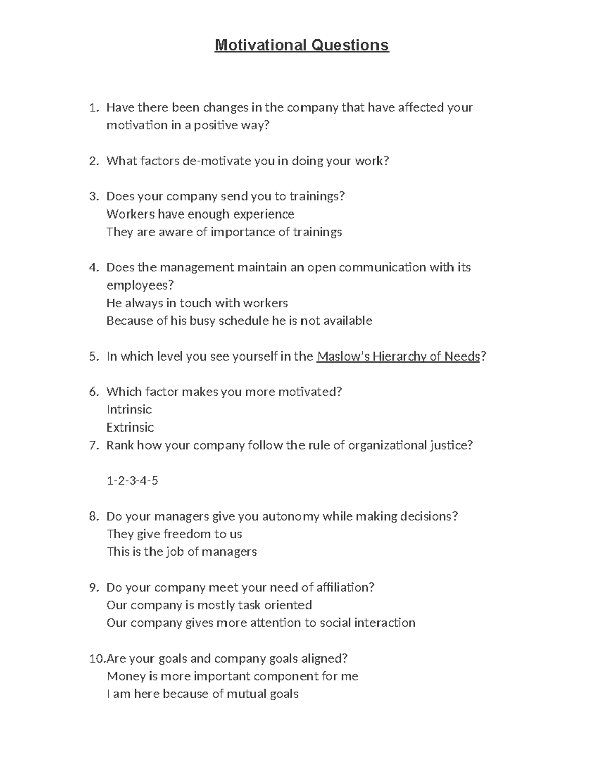 Motivation - Murad - updated - Motivational Questions Have there been ...