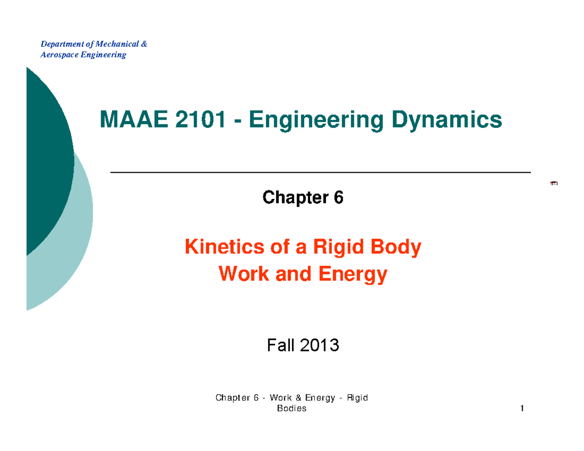 Chapter 6 - Dynamics - Department of Mechanical & Aerospace Engineering ...