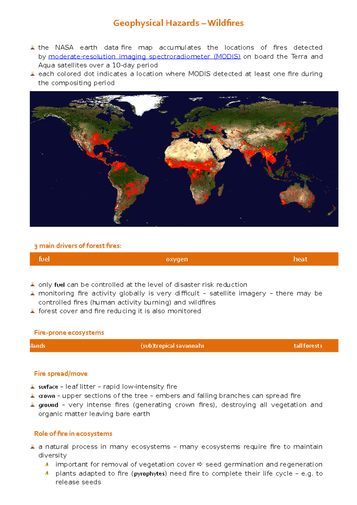 Lecture Notes: Geophysical Hazards – Wildfires - Geophysical Hazards ...