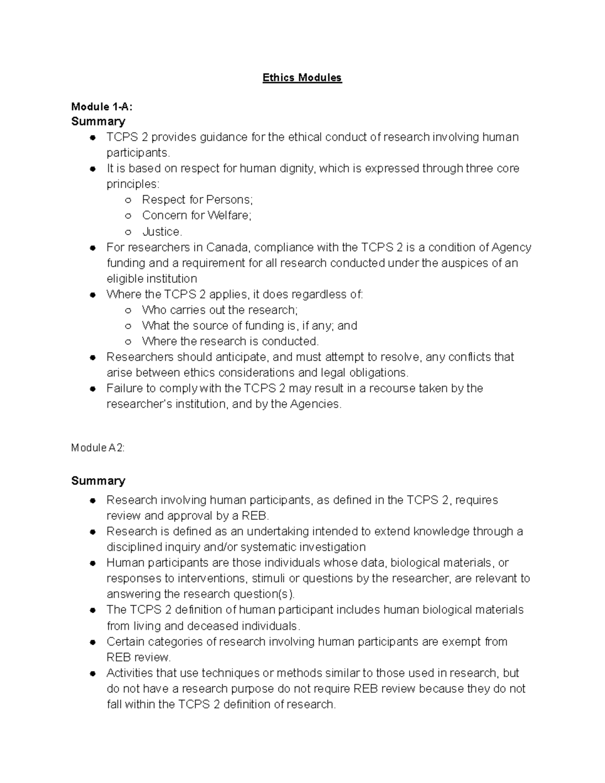 Ethics Modules hss 1100 with notes and summaries - Ethics Modules ...