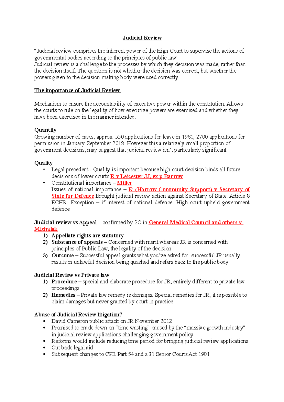 Judicial Review Judicial Review Judicial Review Comprises The