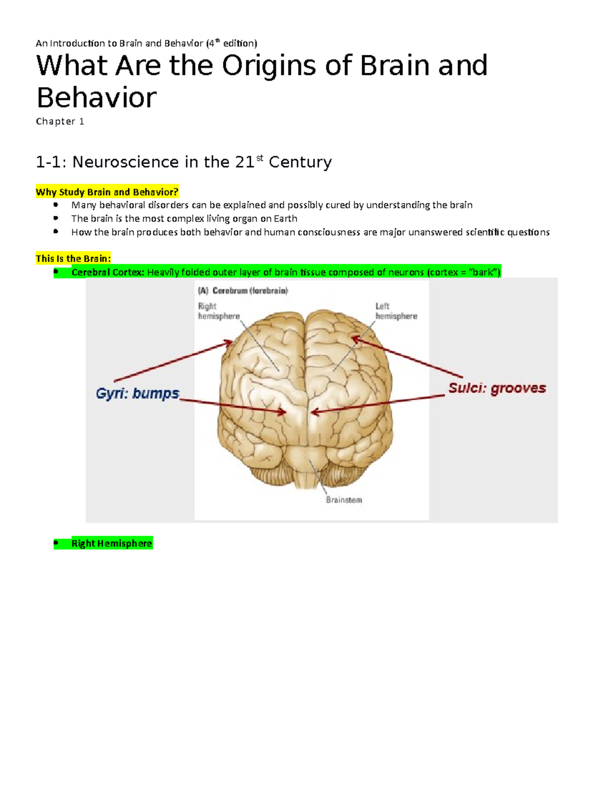 What Are the Origins of Brain and Behavior - What Are the Origins of ...