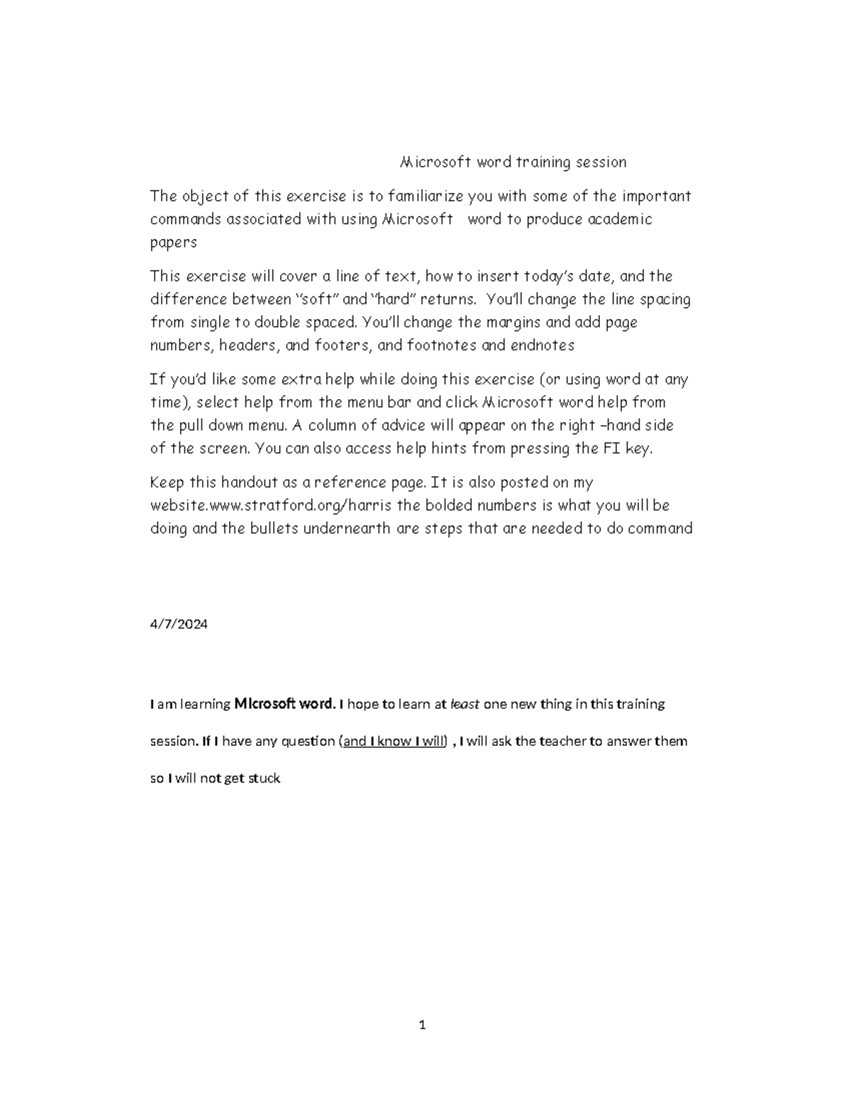Microsoft word training session - You’ll change the line spacing from ...