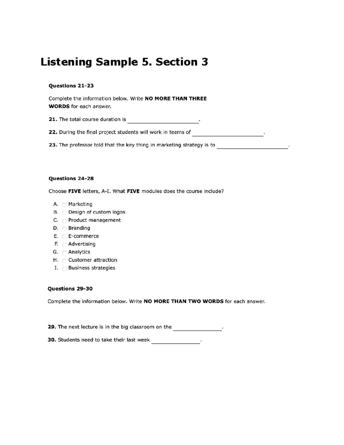 Listening - English Language 1 - Studocu