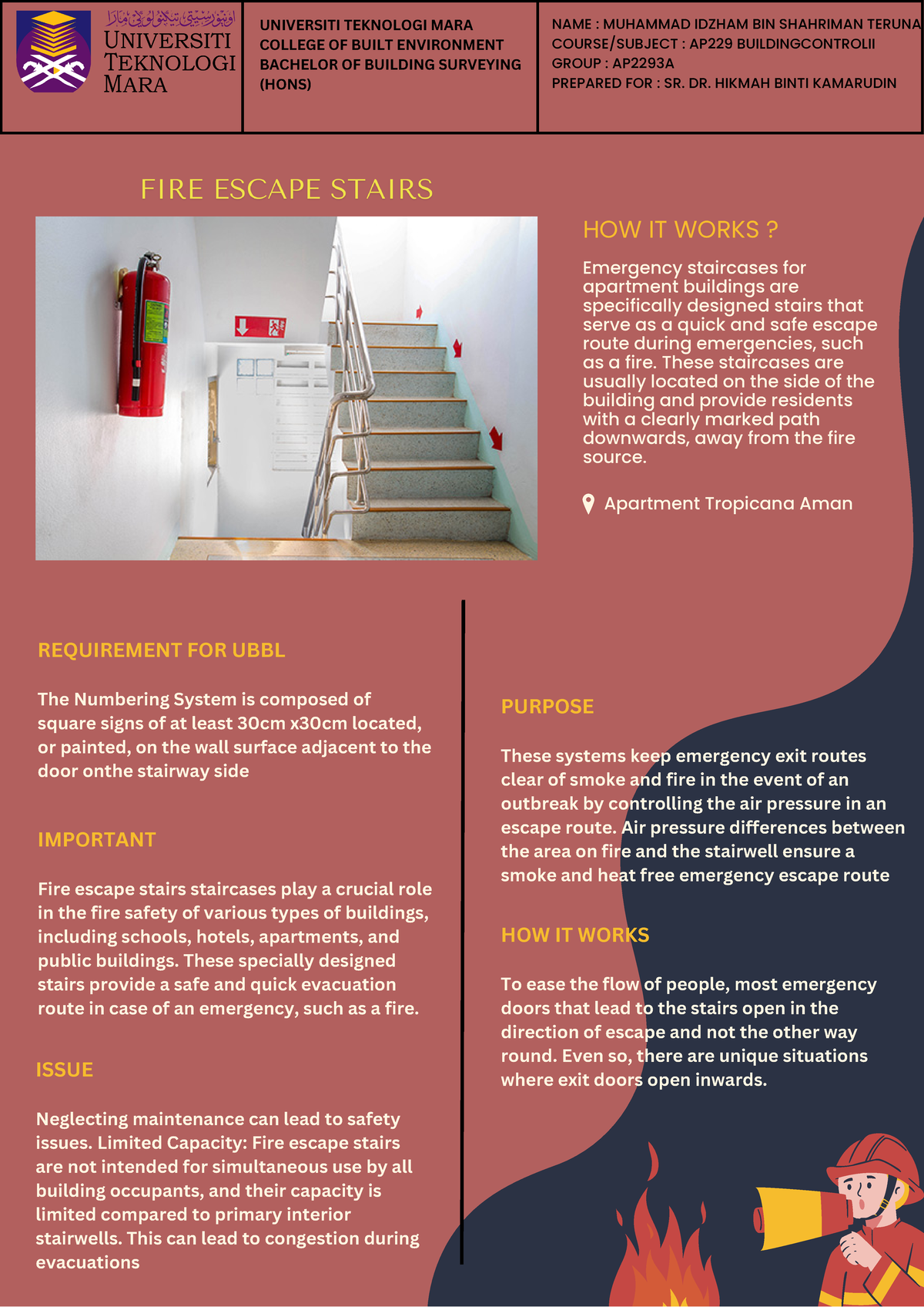 Red and Yellow Illustrative Fire Emergency Poster - HOW IT WORKS ...