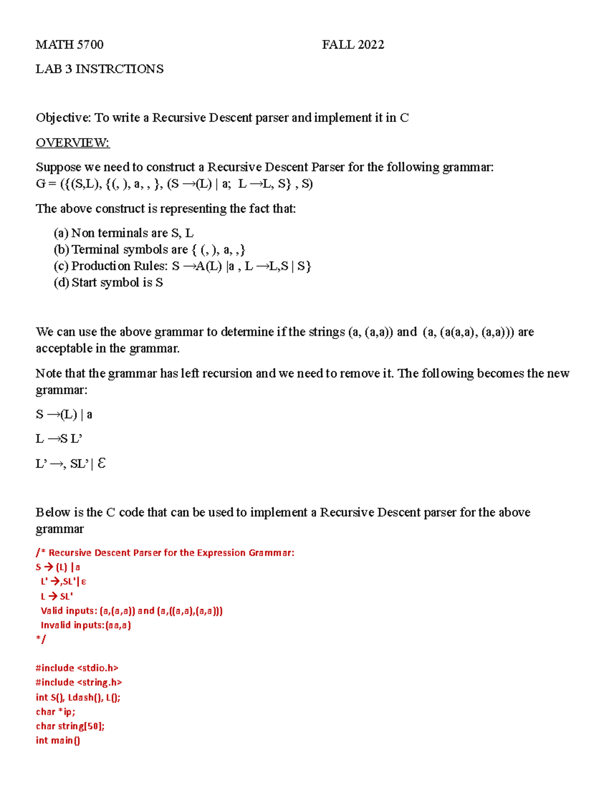 LAB 3-1 - Lab/practice - MATH 5700 FALL 2022 LAB 3 INSTRCTIONS ...