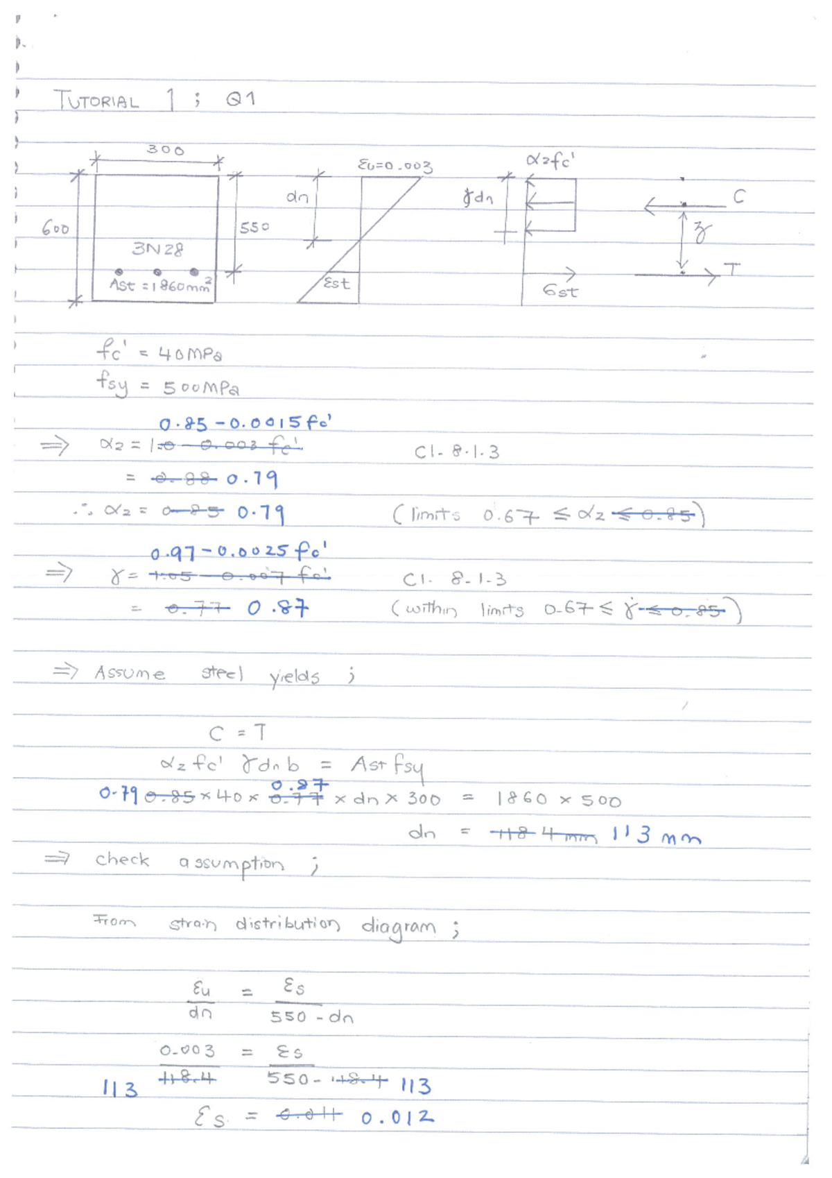 Week 1 - Solution - Concrete Structures - 300736 - Studocu