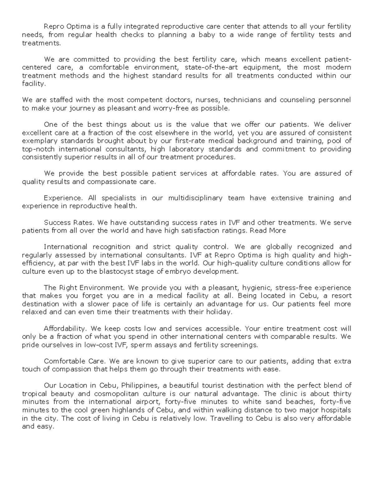 Repro Optima IVF AND SURROGACY - Repro Optima is a fully integrated ...