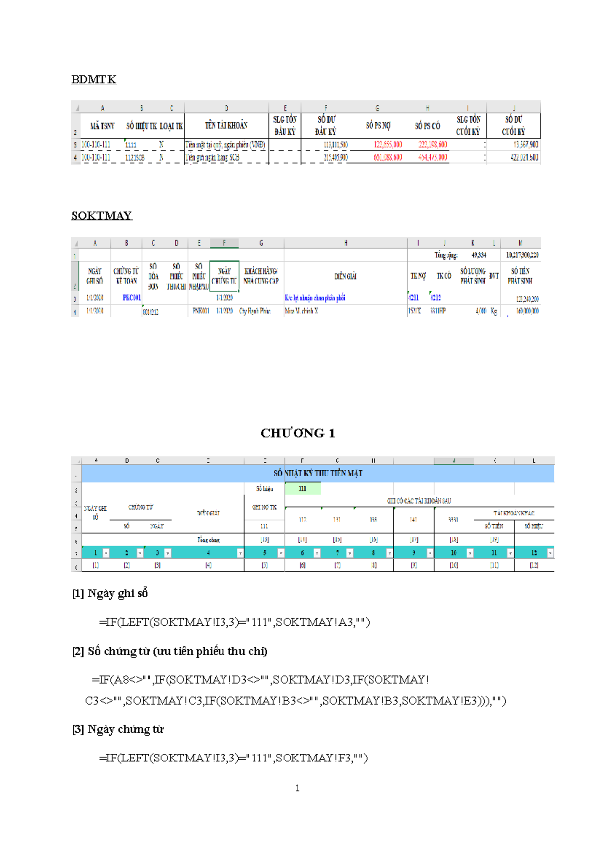 Công thức httt1 - dfgf - BDMTK SOKTMAY CHƯƠNG 1 [1] Ngày ghi sổ - Studocu