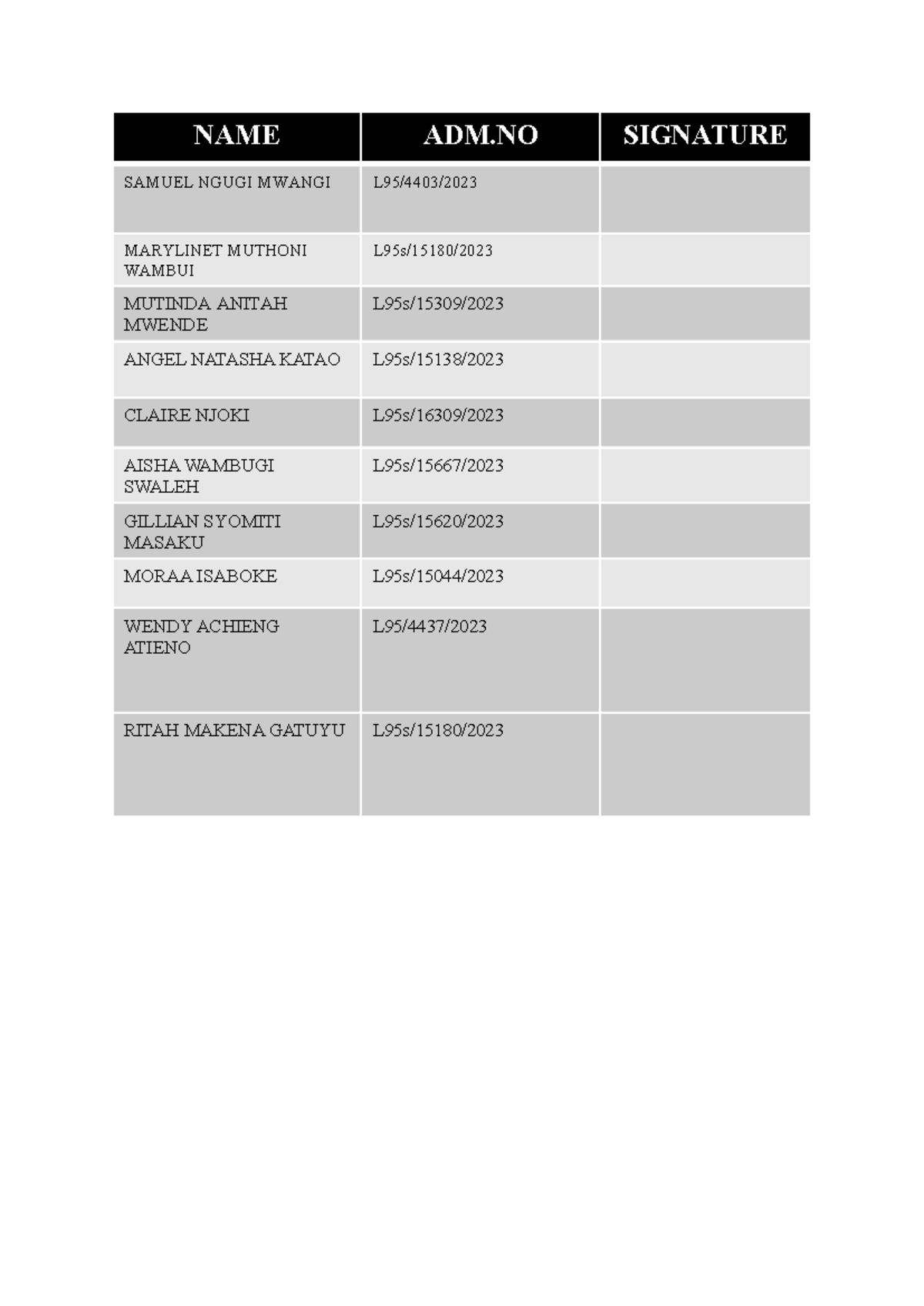 ADR - Alternative Dispute Resolution in Kenya - NAME ADM SIGNATURE ...