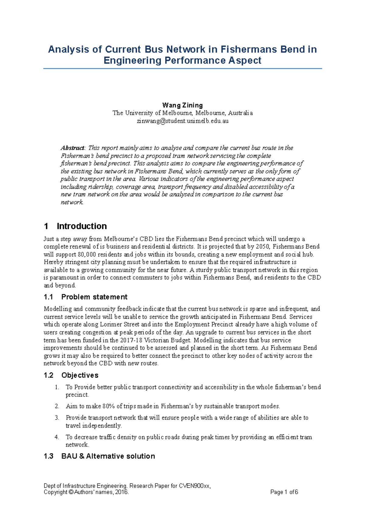 Individual assignment - Analysis of Current Bus Network in Fishermans ...