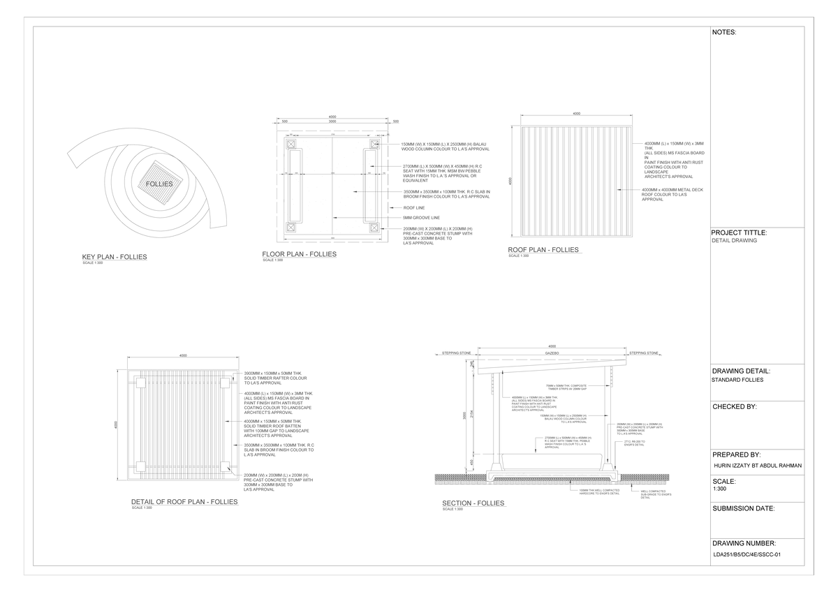 Follies example layout - DRAWING NUMBER: SUBMISSION DATE: SCALE ...