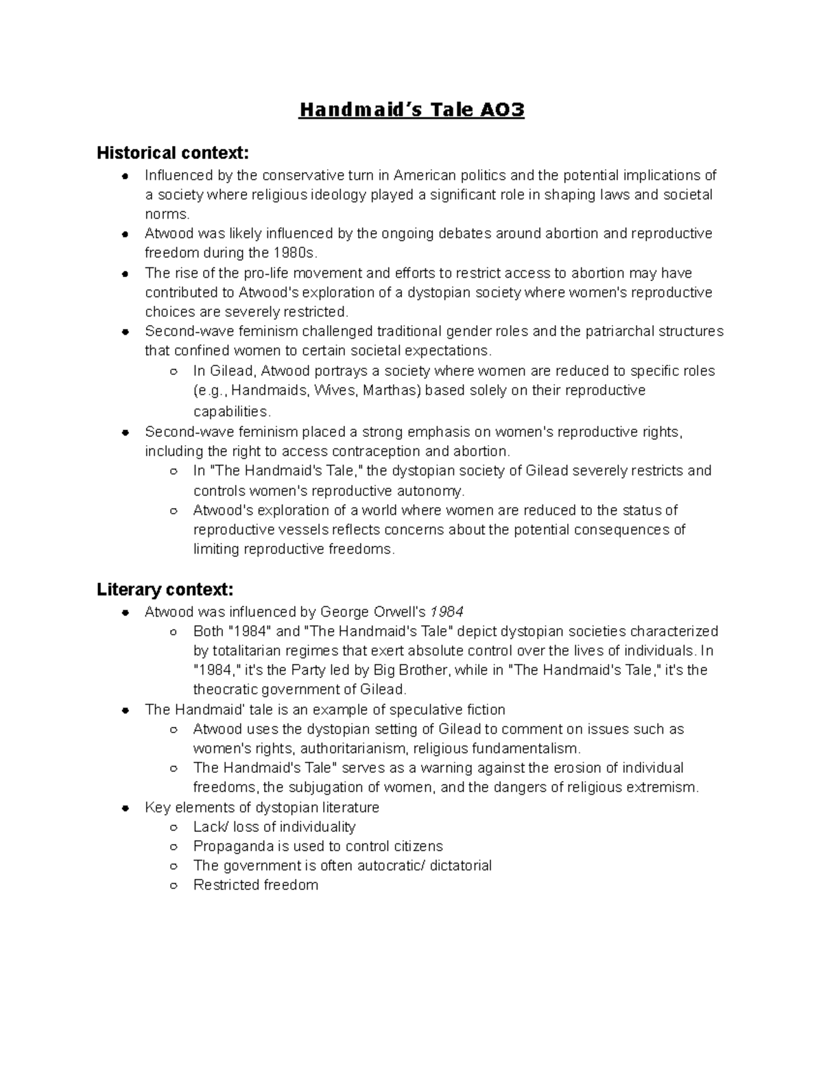 Handmaid's Tale AO3 - The Handmaid's Tale (Margaret Atwood) AO3 notes ...